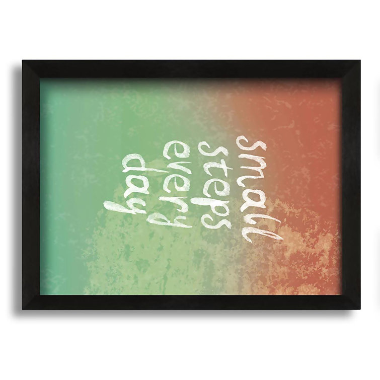 Maturi Small Steps Every Day - Picture Frame Typography on Canvas ...