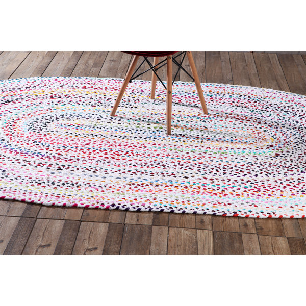 Bungalow Rose Crisinda Handmade Hand Braided Cotton Pink/Green/Yellow ...