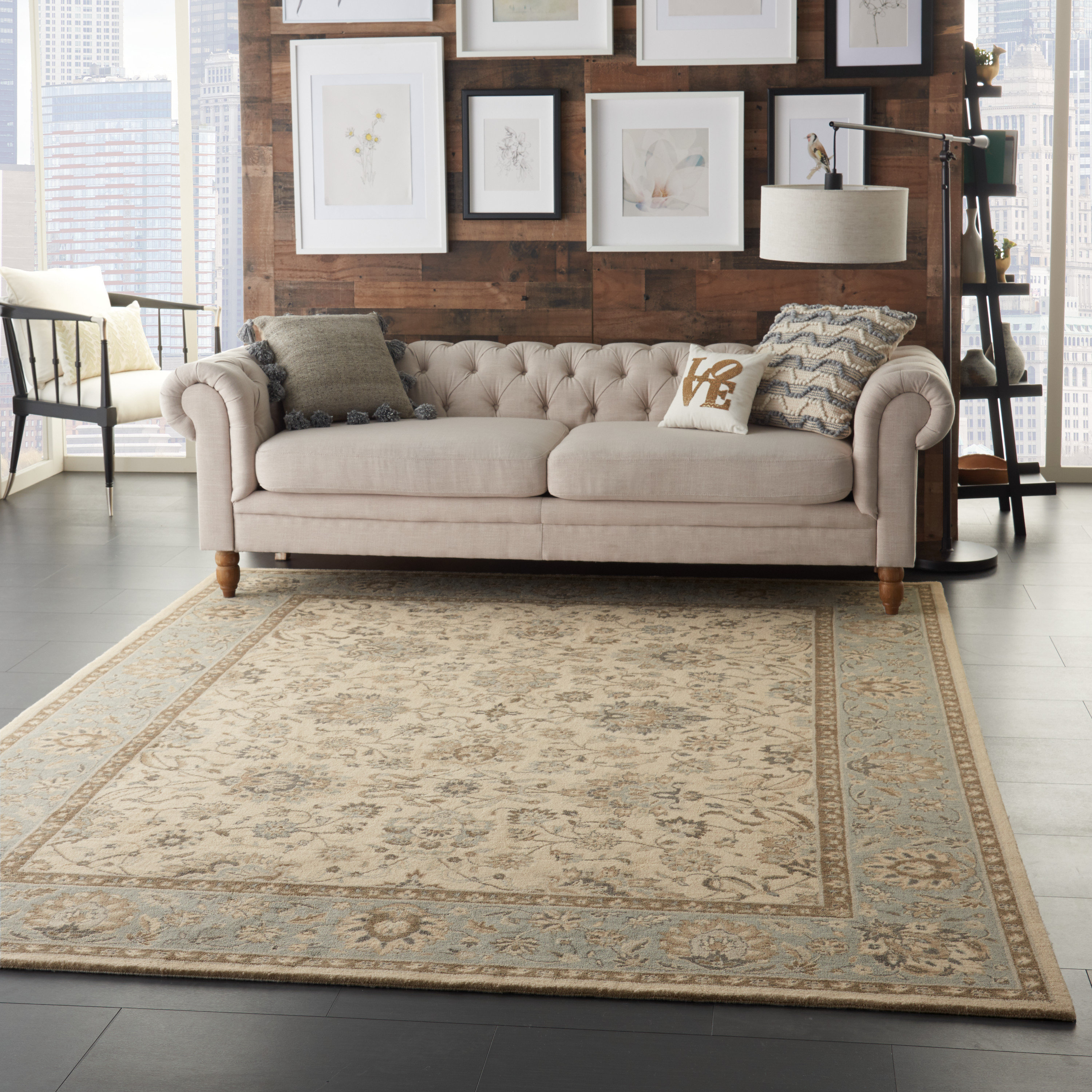 Darby Home Co Crownover Wool Ivory/Blue Rug | Wayfair