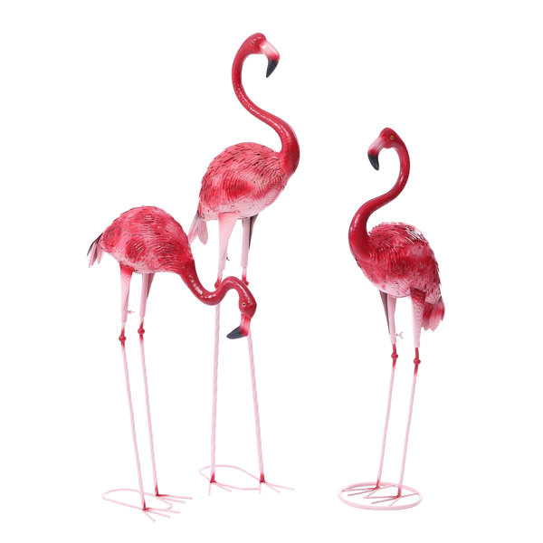 Bay Isle Home Rodriques Large Flamingo Garden Statue Outdoor Decoration ...
