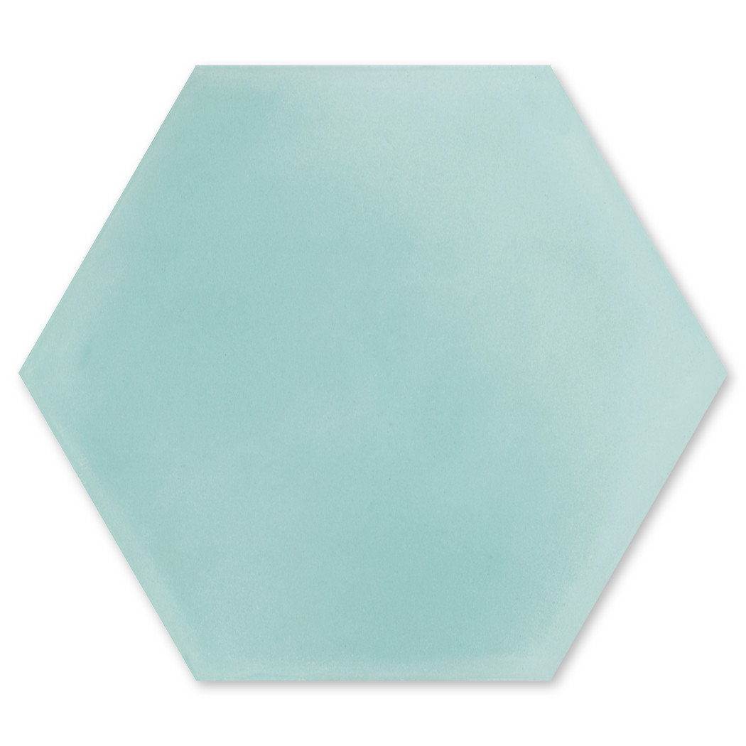 Villa Lagoon Tile Solid Mixed Aqua Hex 8" x 9" Cement Wall & Floor Tile ...