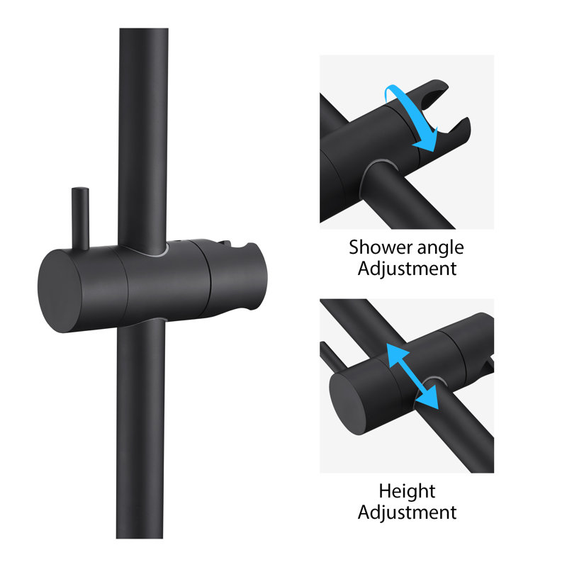 Luxier 30 In. Adjustable Slide Bar For Handheld Showerheads | Wayfair
