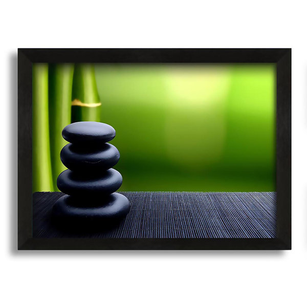Brayden Studio Zen Stones Background - Picture Frame Graphic Art on ...