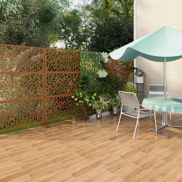 Fency 6.5 ft. H x 4 ft. W Privacy Screen Metal Fence Panel & Reviews ...