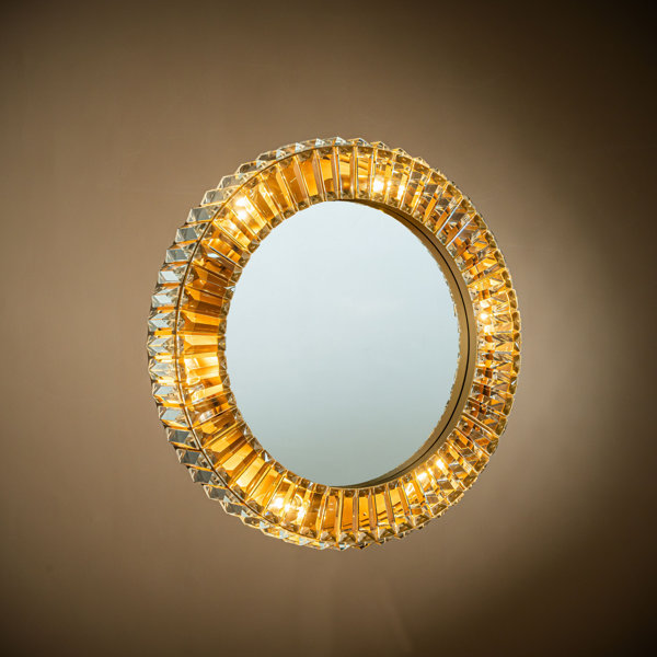 Everly Quinn Arreon Modern And Contemporary Illuminated Round Crystal ...