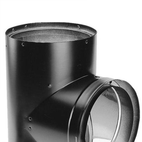 DuraVent DVL Steel Double Wall Tee with Cleanout Cap, 7 Inch Diameter ...