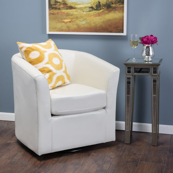 Cream-faux-leather-chair | Wayfair