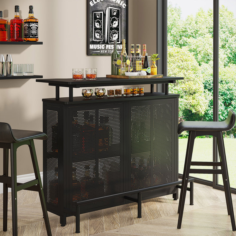 Latitude Run® White 47.24'' Home Bar & Reviews | Wayfair