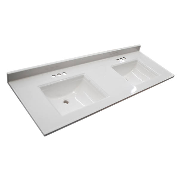 Altair Viterbo 61'' Composite Double Bathroom Vanity Top in Glossy ...