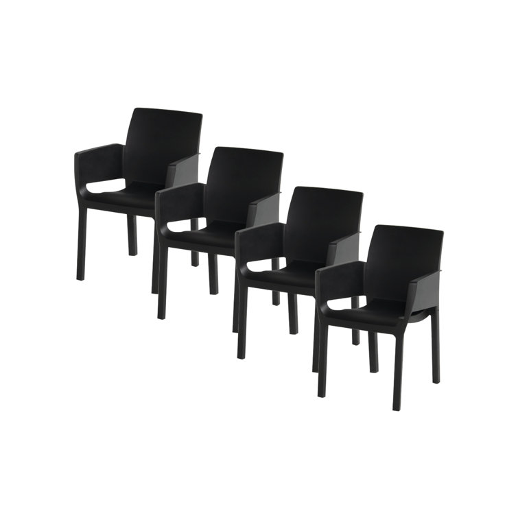 Hartmann Set Of 4 Stackable Garden Chairs EVELYN - White | Wayfair.co.uk