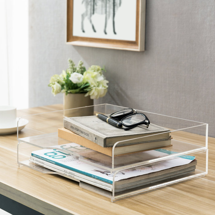 Inbox Zero 2 Tier Stackable Acrylic Desktop File Organizer | Wayfair