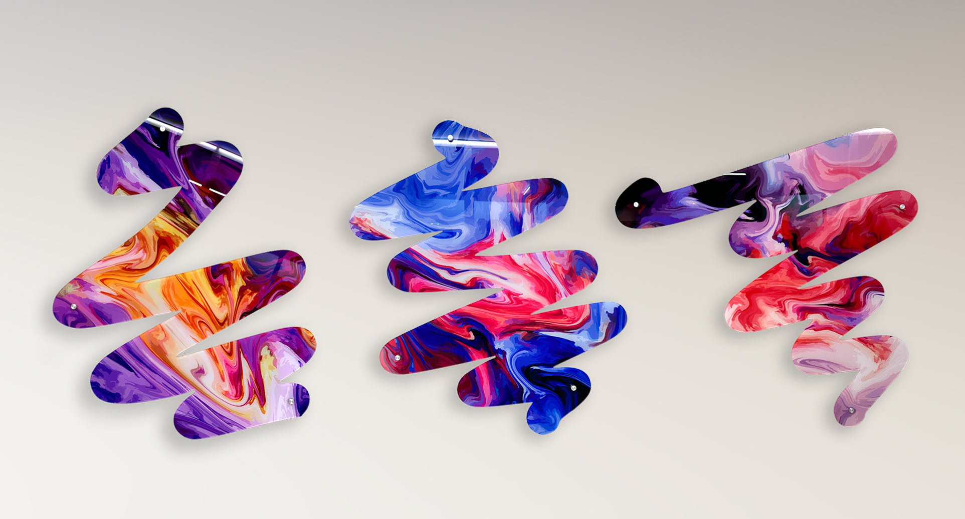 UniQstiQ 3 Piece Squiggle Art Wall Décor Set | Wayfair