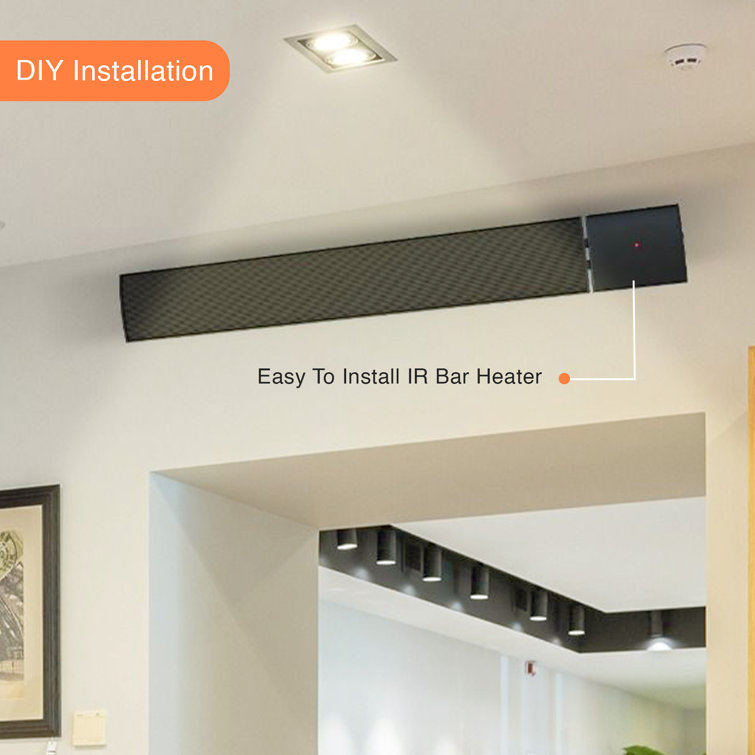 Mirrorstone 1800W Helios Infrared Bar Heater Black | Wayfair.co.uk