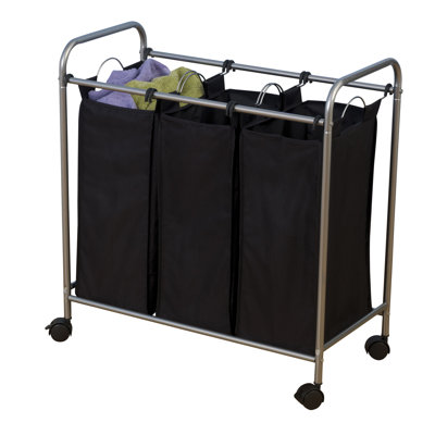 Rebrilliant Rolling Triple Laundry Sorter | Wayfair