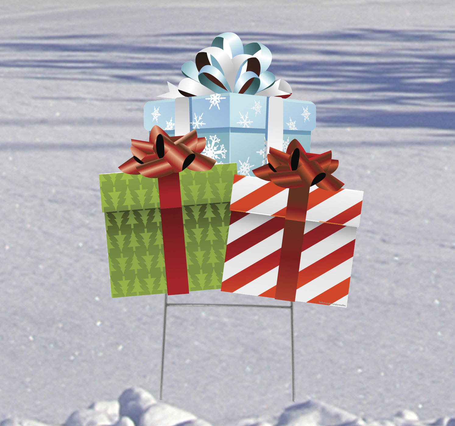 The Holiday Aisle® Group of Presents Garden Stake & Reviews | Wayfair