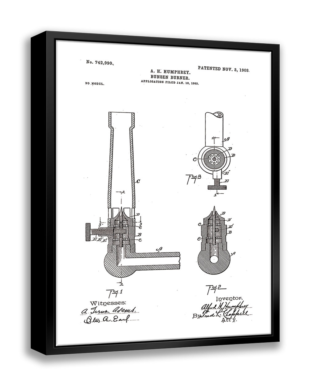 ATX Art Group LLC Bunsen Burner Patent by Stanley Print House - Drawing ...