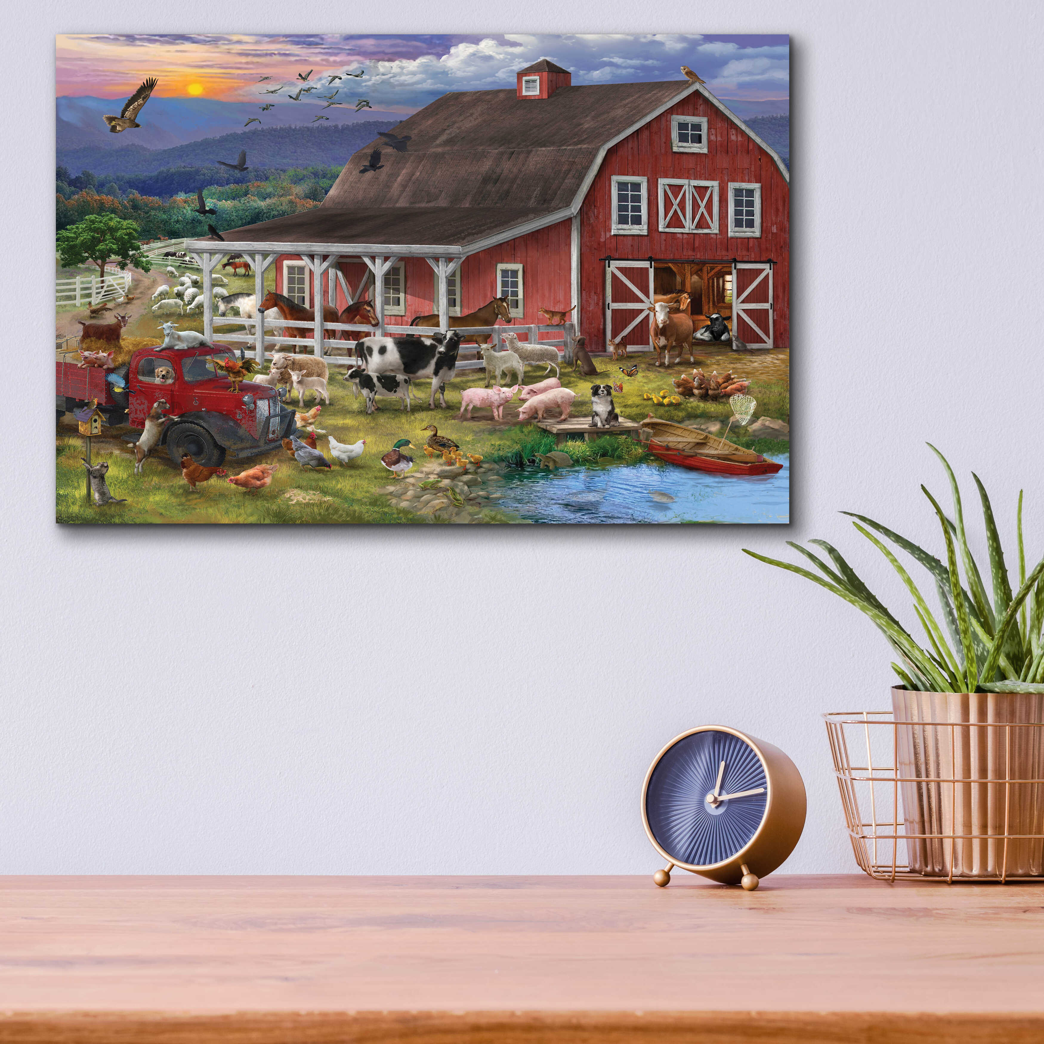 Gracie Oaks The Barnyard Crowd by Bigelow Illustrations - Unframed ...