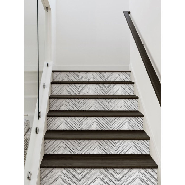 Latitude Run® Chevron Lines Stair Riser Wall Decal | Wayfair