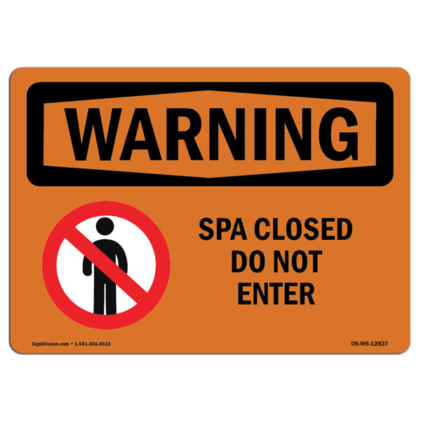 SignMission Spa Closed Do Not Enter Sign | Wayfair