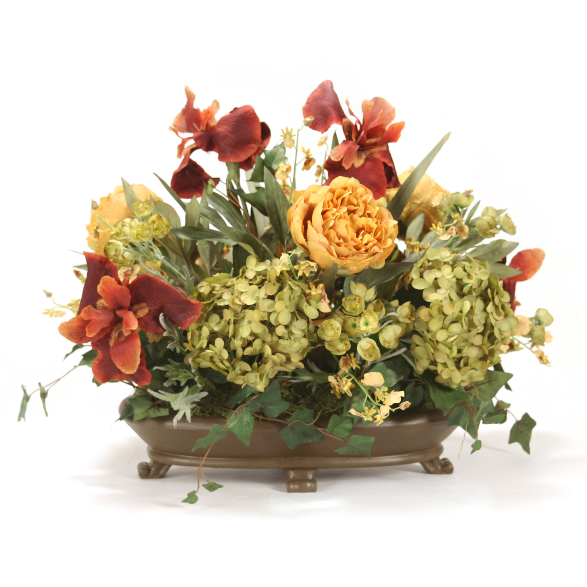 Distinctive Designs Iris, Hydrangea, and Peony Mixed Centerpiece in ...