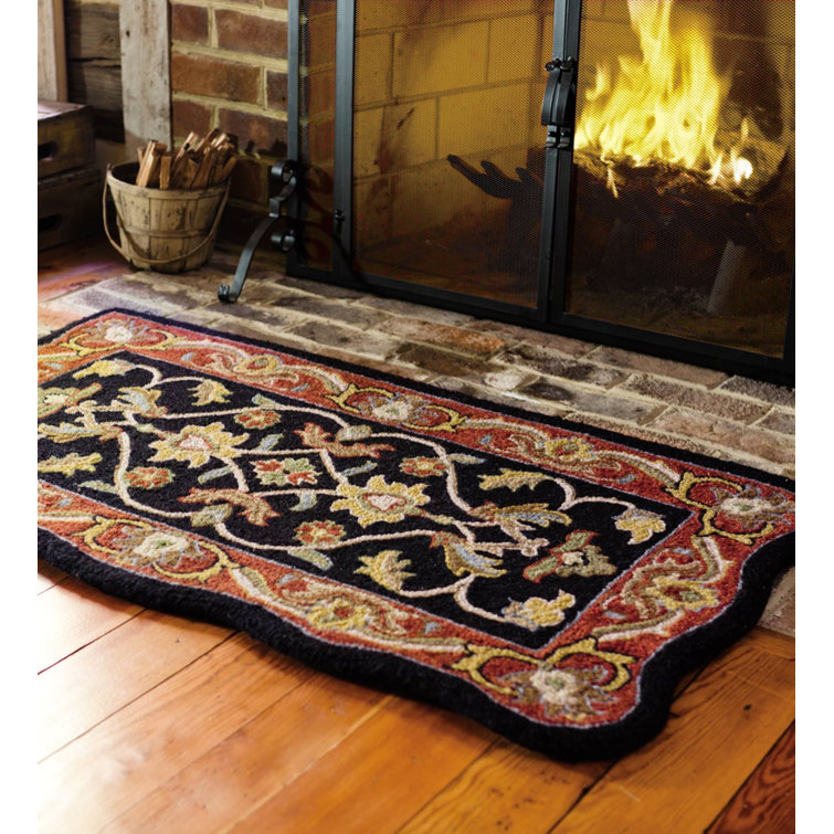 Plow & Hearth Mclean Handmade Tufted Wool Black Rug & Reviews | Wayfair