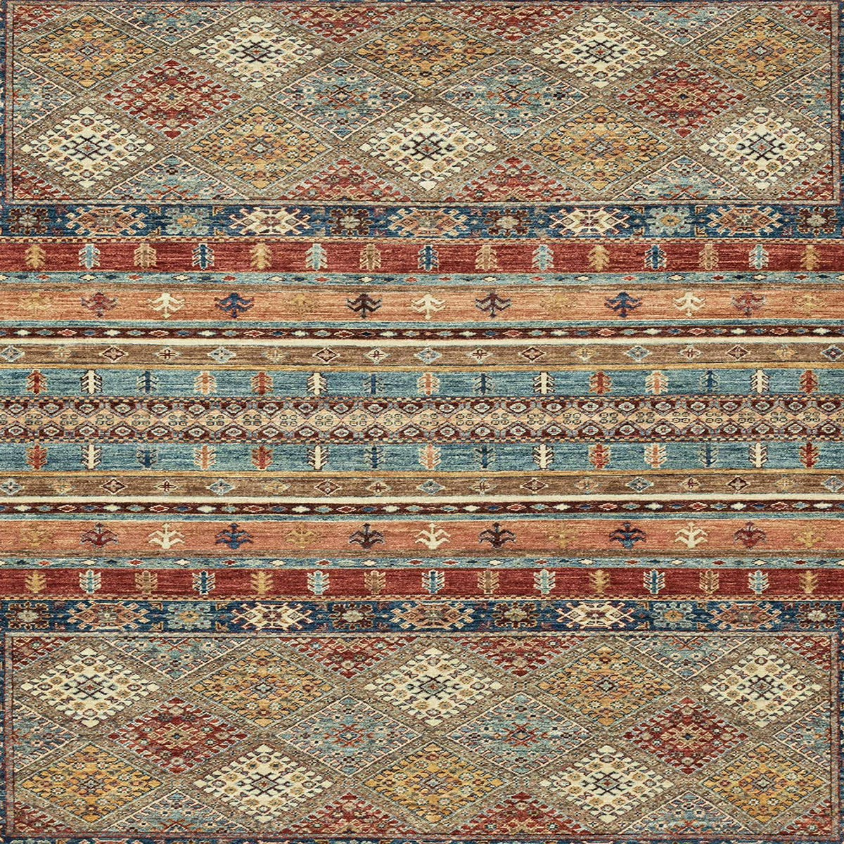 Bungalow Rose Brown/Gray/Blue Rug | Wayfair