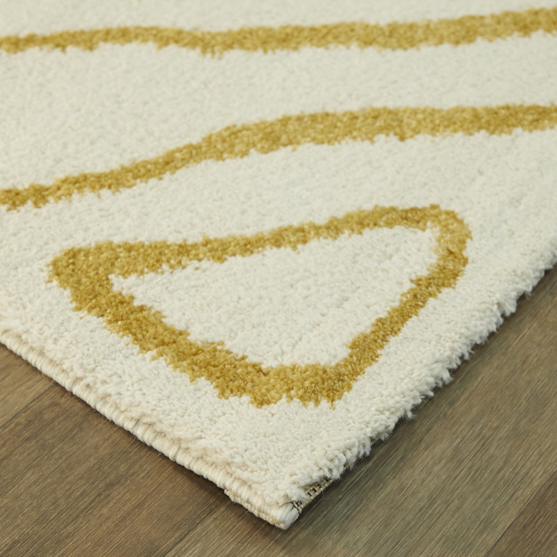 Mercury Row® Arlington Performance Cream/Gold Rug & Reviews | Wayfair