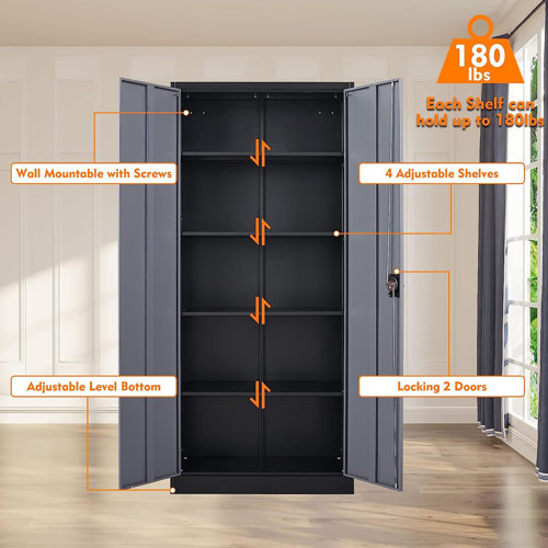 Inbox Zero Jugoslav 32'' Wide 5 - Shelf Storage Cabinet & Reviews | Wayfair