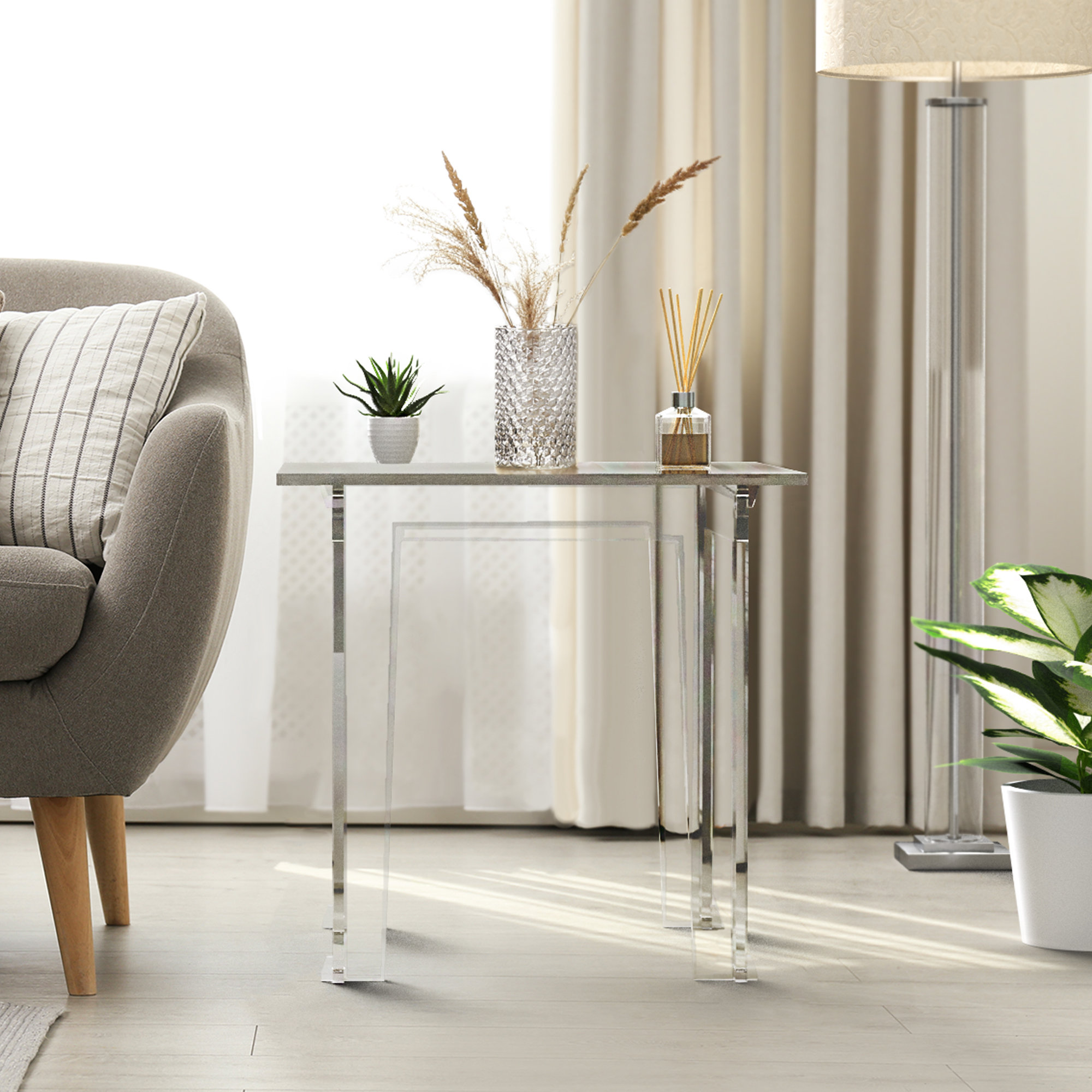 Brayden Studio® Alminas 22'' Tall Trestle End Table | Wayfair