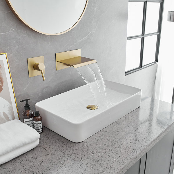 VIBRANTBATH Wall Mounted Faucet Single-handle Bathroom Faucet | Wayfair