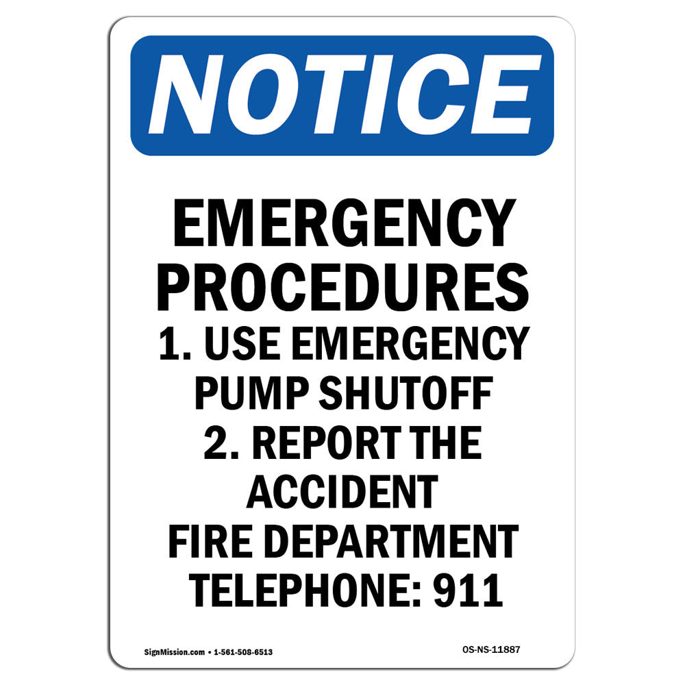 SignMission Emergency Procedures Sign Wayfair
