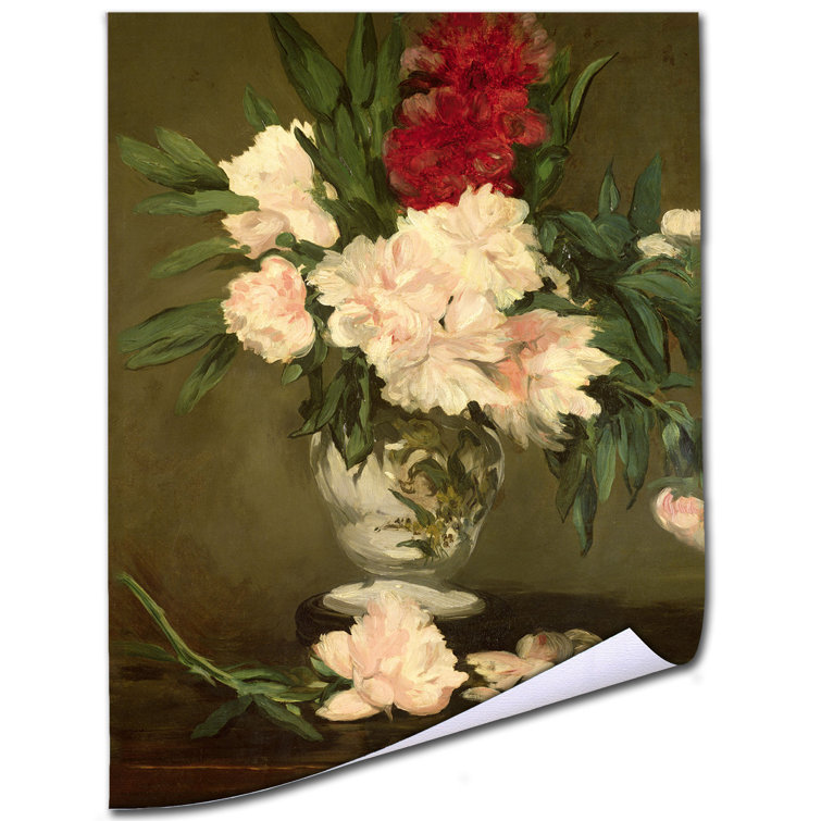 Vault W Artwork Vase Of Peonies 1864 On Canvas by Edouard Manet Print ...