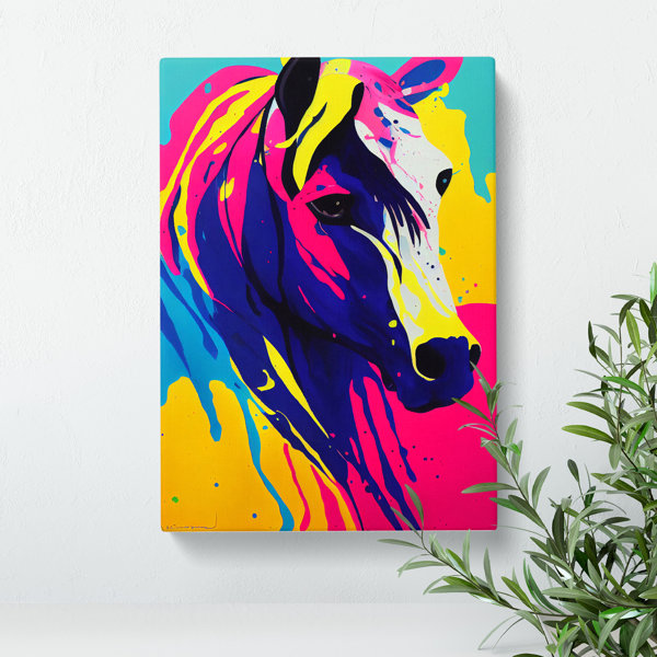 Natur Pur Paint Drip Horse No.3 Abstract - Wrapped Canvas Graphic Art ...