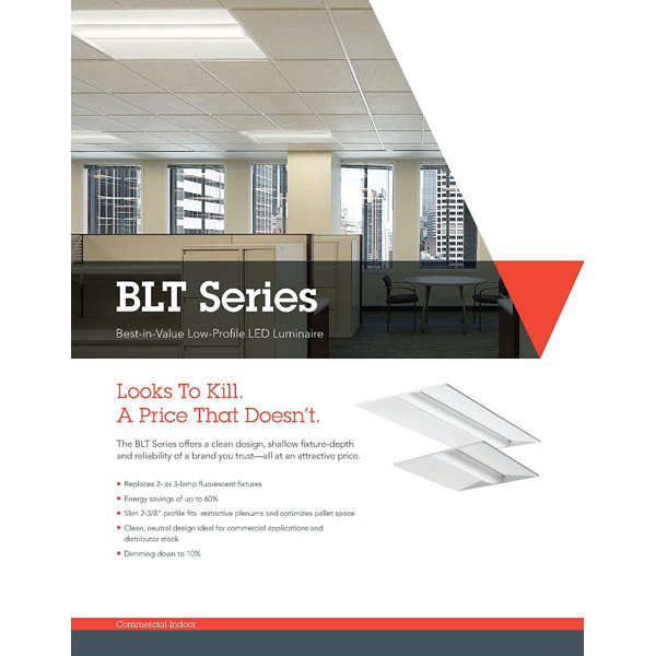 Lithonia Lighting BLT Series 2' x 4' LED Troffer | Wayfair