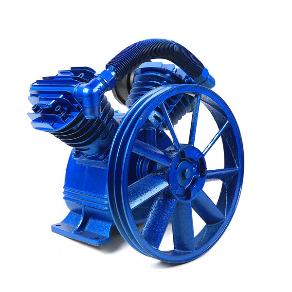 FUNTEN Air Compressor Pump Head and Flywheel Two Stage Pulley V Shape ...