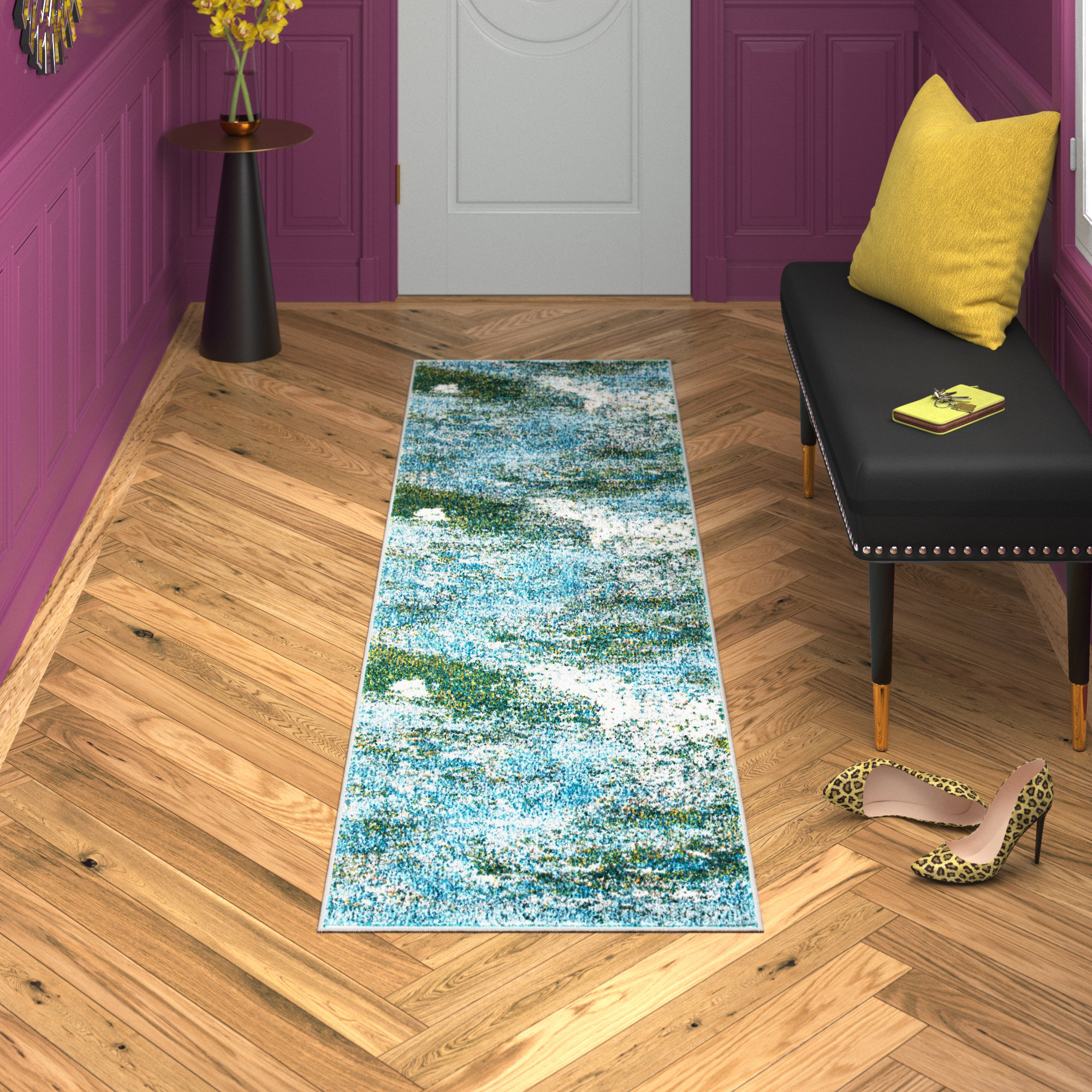 Etta Avenue™ Etta Abstract Light Blue/Green Area Rug & Reviews | Wayfair