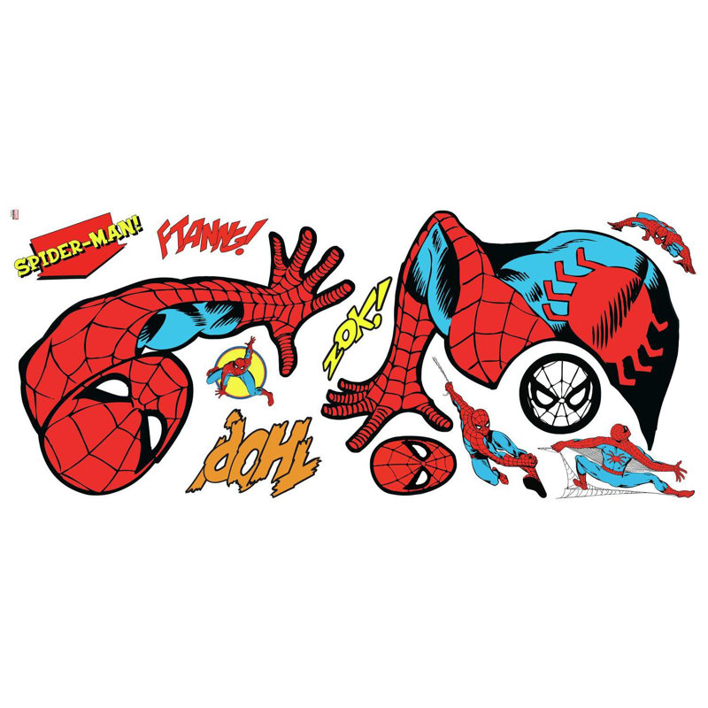 Room Mates Marvel Enterprises Classic Spider-Man Comic Peel and Stick ...