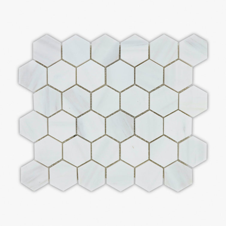 Direct Stone Source Bianco Dolomiti 10" x 12" Marble Honeycomb Mosaic ...