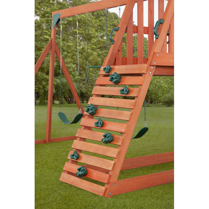 CreativeCedarDesigns Chalet Complete Wooden Swing Set & Reviews | Wayfair