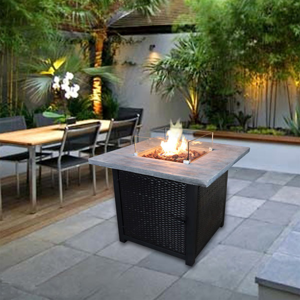 Teamson home Concrete Propane Fire Pit Table & Reviews | Wayfair.co.uk