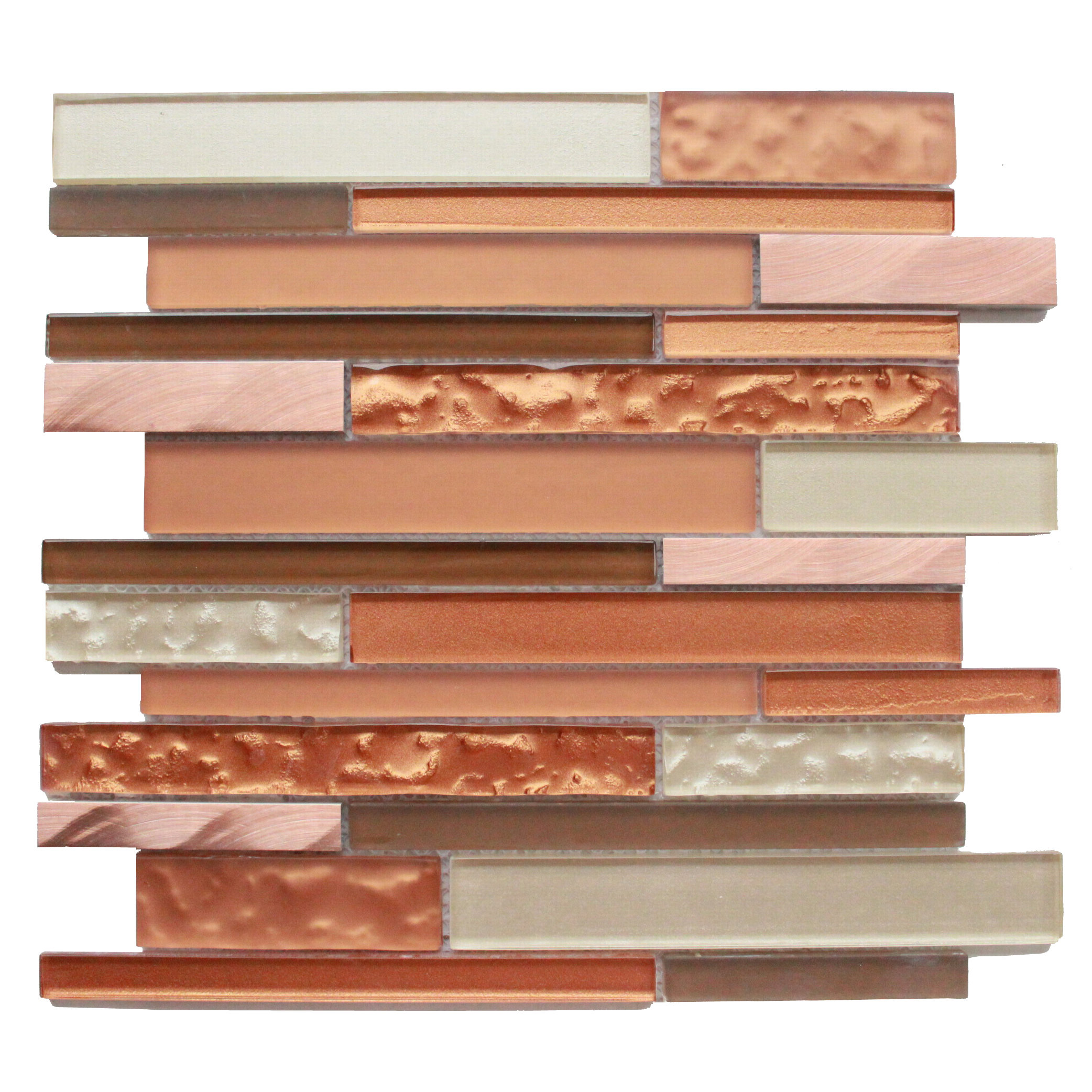 Tile & Top Sunset Ridge: Random Sized Glass Linear Mosaic Tile | Wayfair