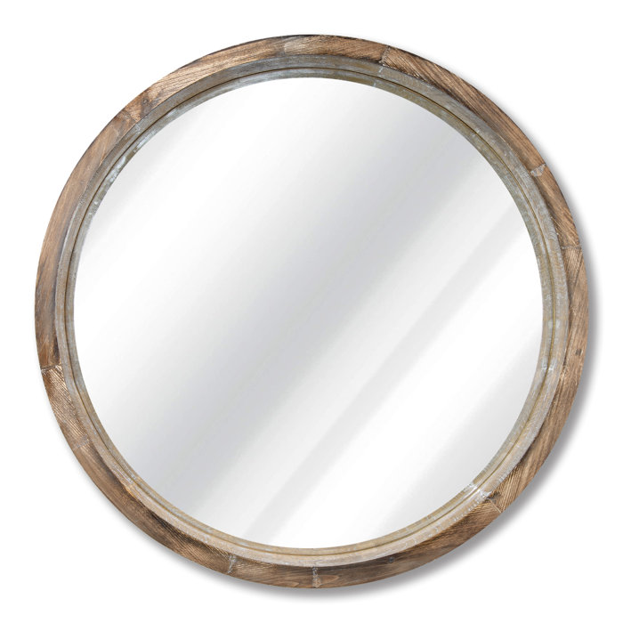 Loon Peak® Eberlein Round Wood Wall Mirror & Reviews | Wayfair