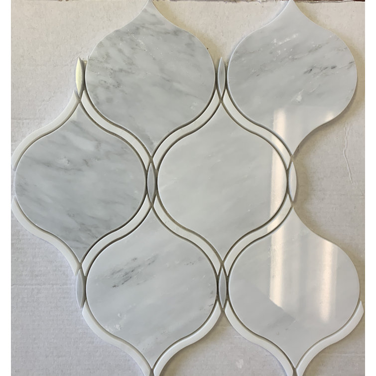 Mango Tile 10" x 11" Marble Arabesque Mosaic Wall & Floor Tile | Wayfair