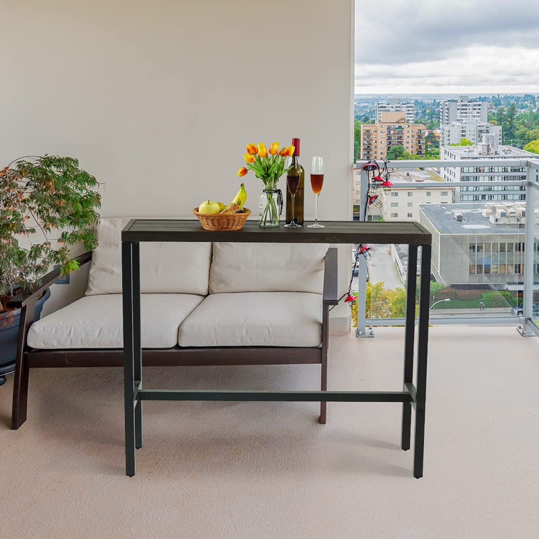 17 Stories Deolinda Counter Height 45'' Iron Trestle Dining Table | Wayfair