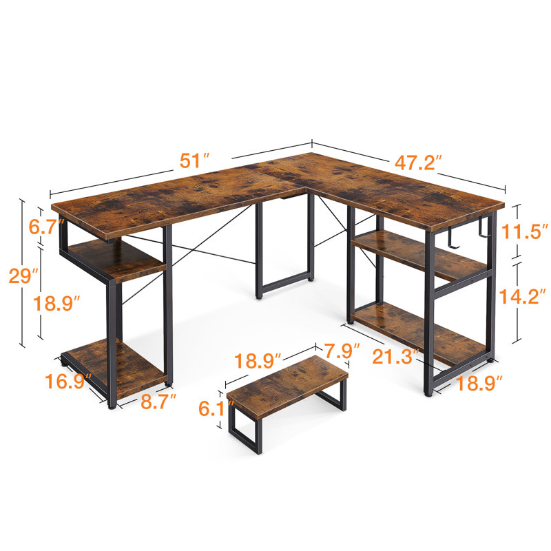 Inbox Zero Jaylo 50.39'' Desk & Reviews | Wayfair