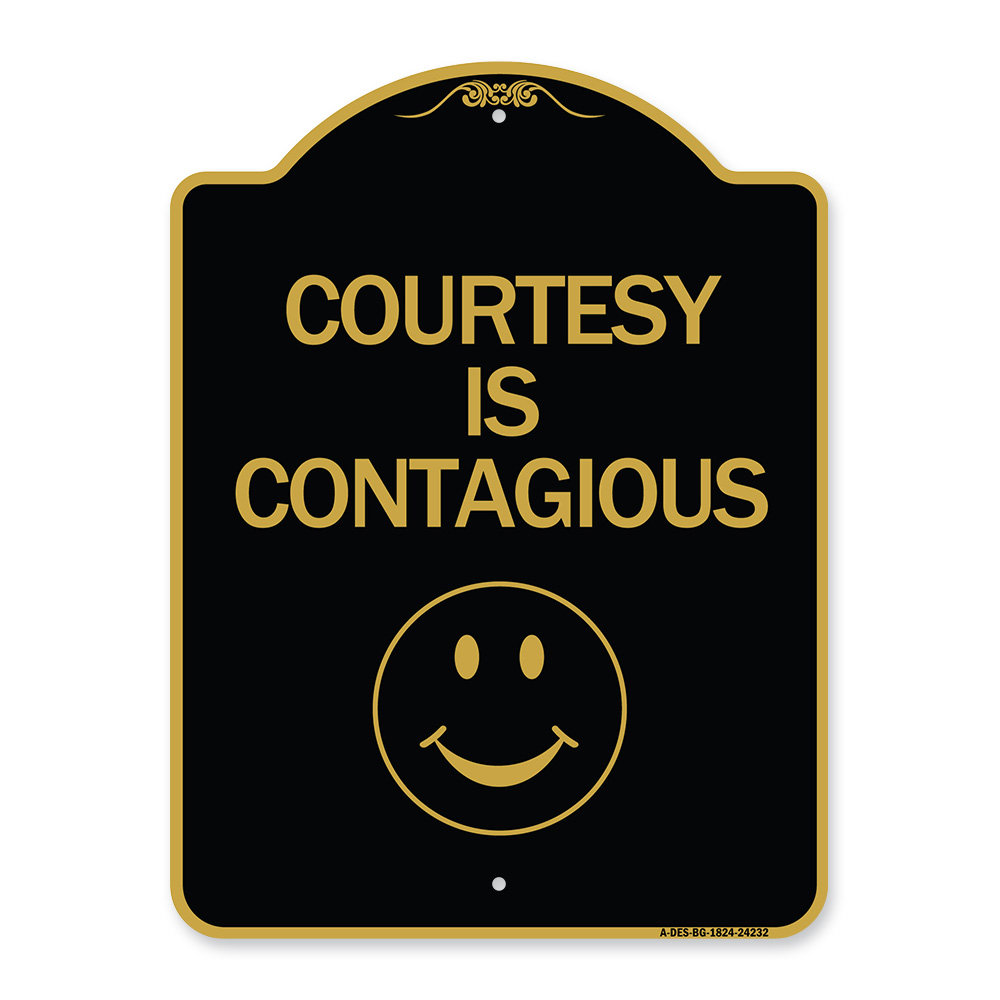 Signmission Designer Series Sign - Courtesy Is Contagious | Black ...