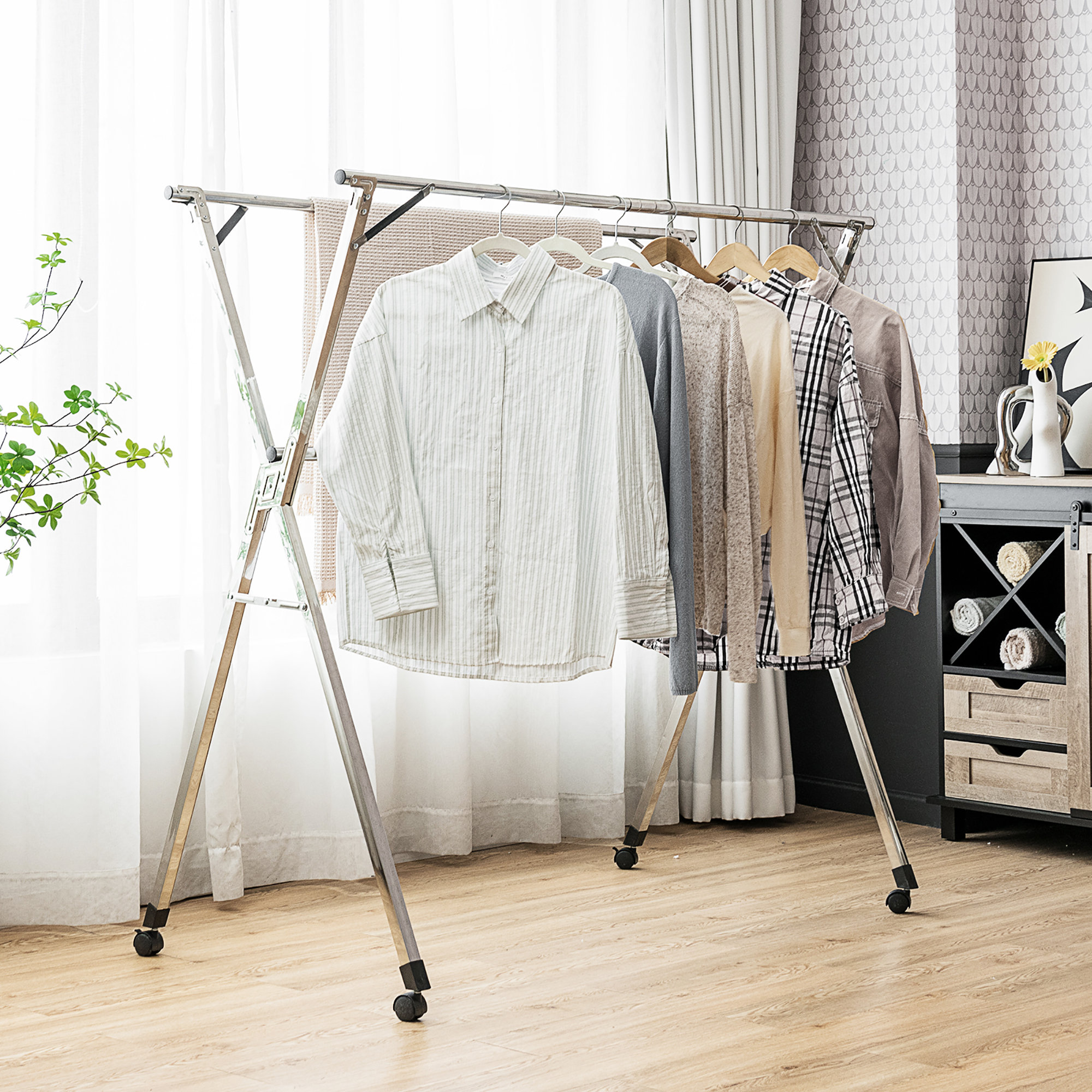 Rebrilliant Dellana Adjustable Clothes Rack | Wayfair