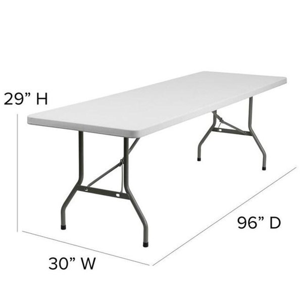 Amazingforless Plastic Rectangular Fold-in-Half Portable Folding Table ...