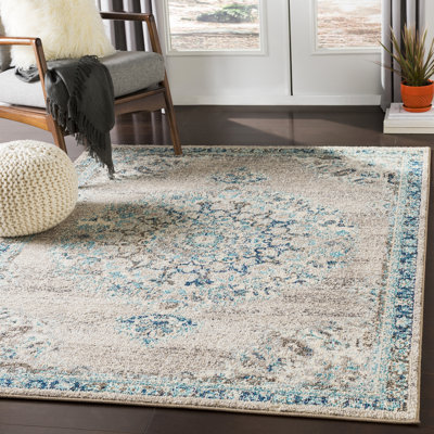 Bungalow Rose Amanah Oriental Beige/Gray/Blue Area Rug & Reviews | Wayfair