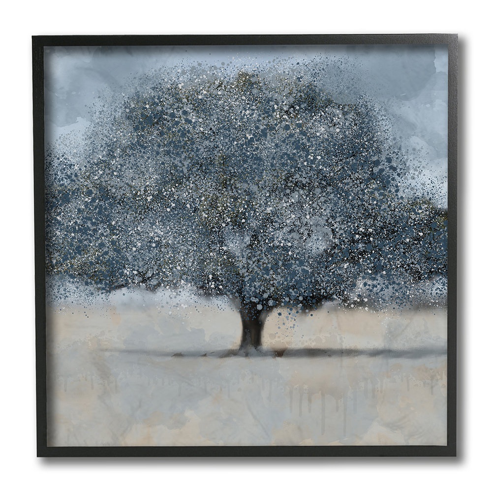 Red Barrel Studio® Abstract Blue Splatter Paint Tree Nature Scene by ...